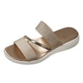 Bibifish Womens Slide Sandals Open Toe Dual Glitter Strap Slip On Soft ...