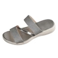 Bibifish Womens Slide Sandals Open Toe Dual Glitter Strap Slip On Soft ...