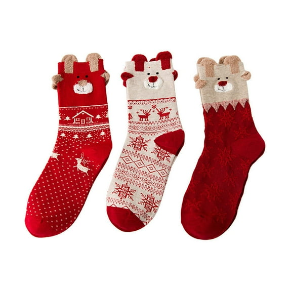 Bibifish Womens Socks 6 Pairs Funny Christmas Crew Sock Sets With Santa ...