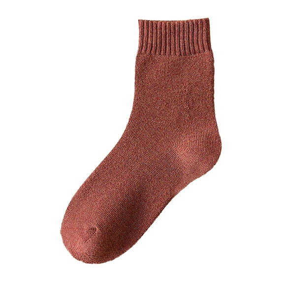 Bibifish Womens Socks Solid Color Thickened Crew Socks Medium Length ...