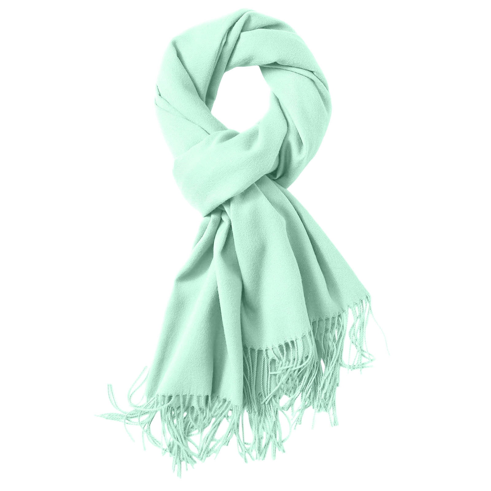 Bibifish Womens Scarf Solid Color Elegant Long Scarf With Fringes Soft ...