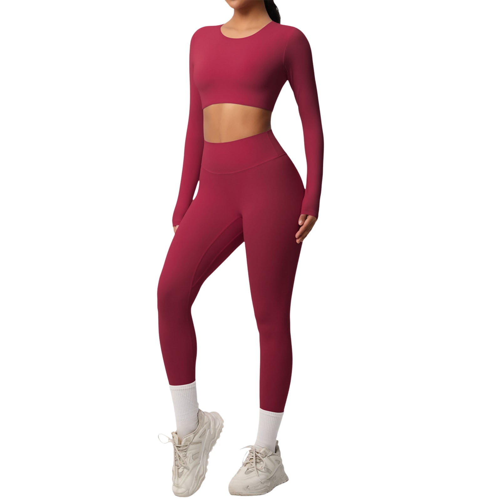 Bibifish Womens Sports Outfit Sets Solid Color Breathable Workout Yoga ...