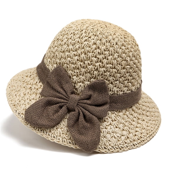 Bibifish Womens Straw Hat Crocheted Design With Bow Decoration ...