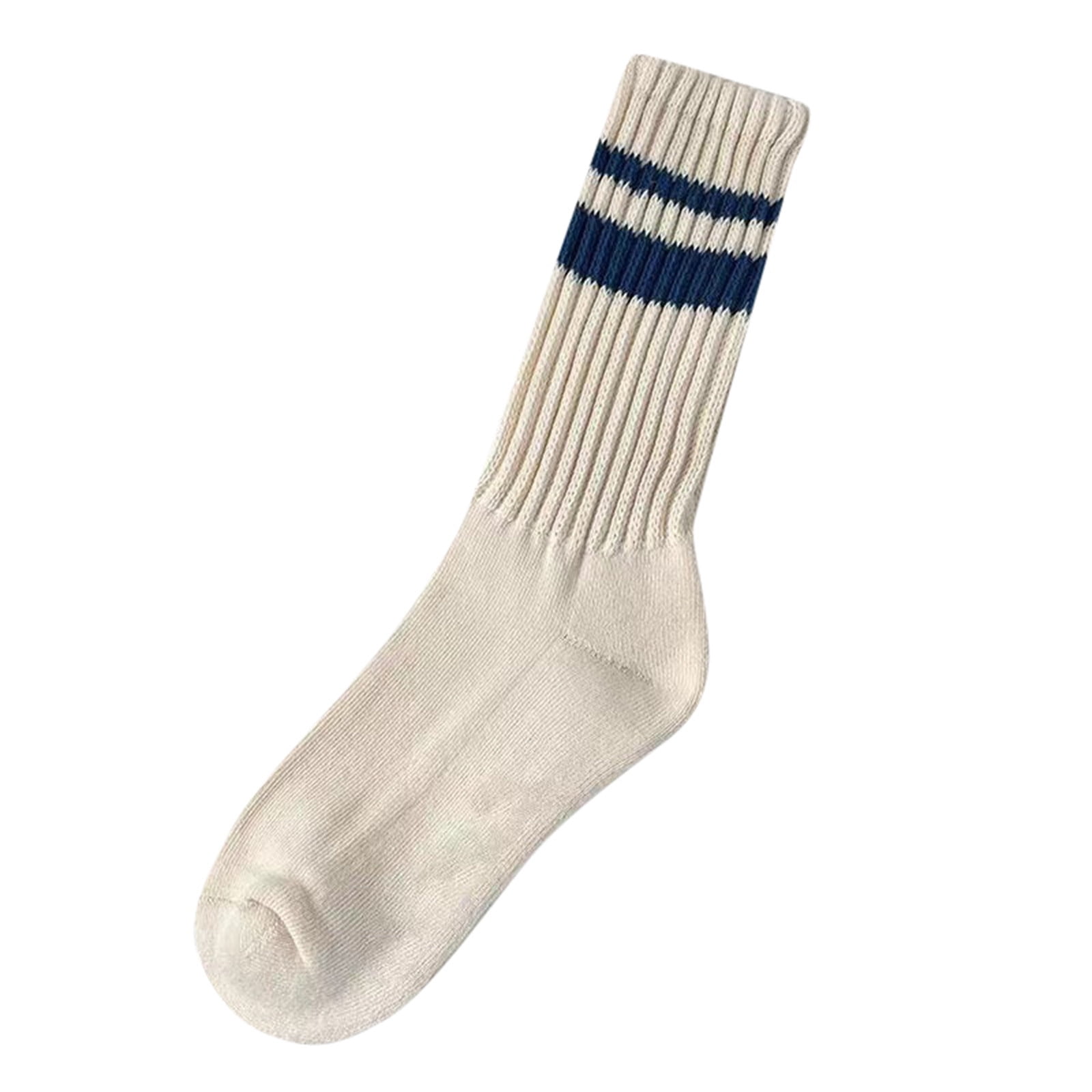 Bibifish Womens Striped Crew Socks Ribbed Soft Breathable Casual Daily ...