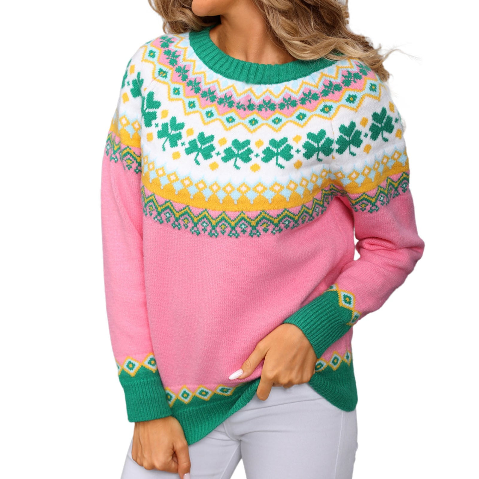 Bibifish Womens Sweaters Fall Winter Knitted Christmas Fair Isle ...