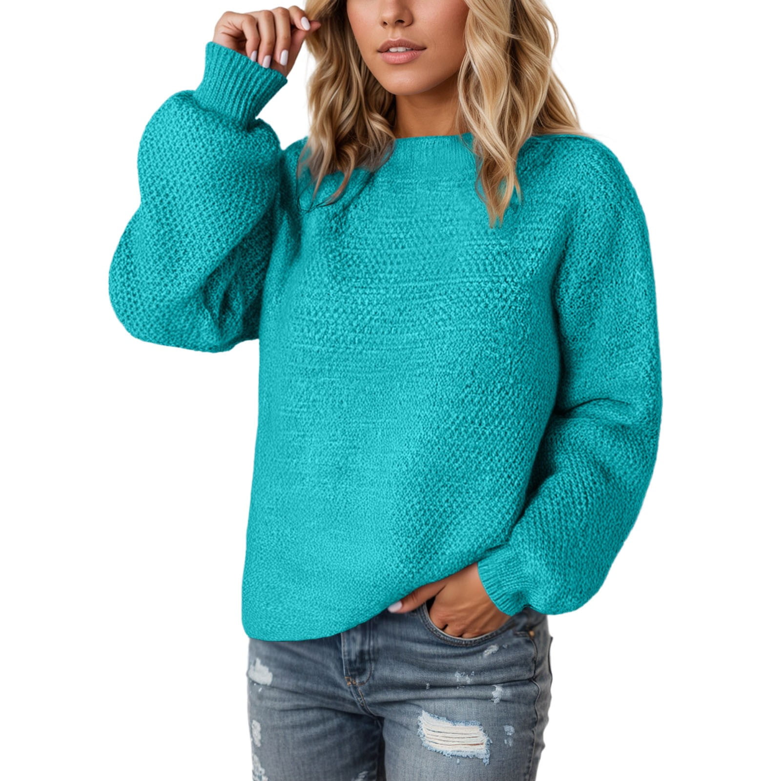 Bibifish Womens Sweaters Long Sleeve Knitted Pullover Sweaters Soft ...