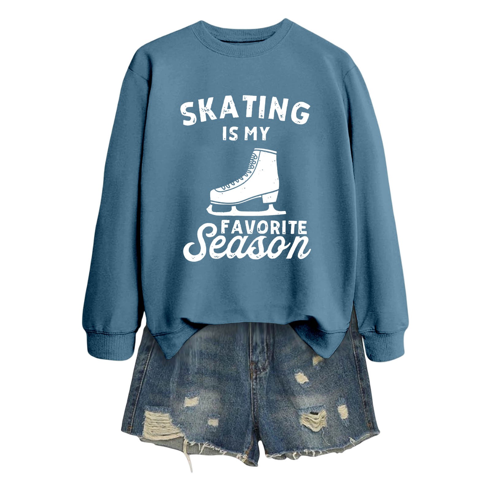 Bibifish Womens Sweatshirts "Skating Is My Favorite Season" Letter ...
