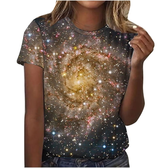 Bibifish Womens T-Shirts Casual Summer Short Sleeve Graphic Tee Tops ...