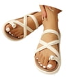 Bibifish Womens Thong Slide Sandals Minimal Crisscross Thin Strap Pearl ...