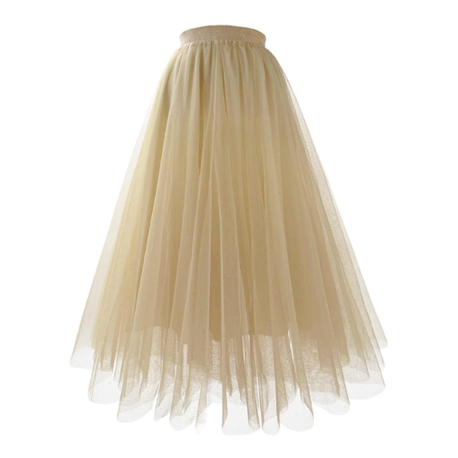 Bibifish Womens Tulle Skirts Mesh Midi Pleated Skirts Plus Size A-Line ...