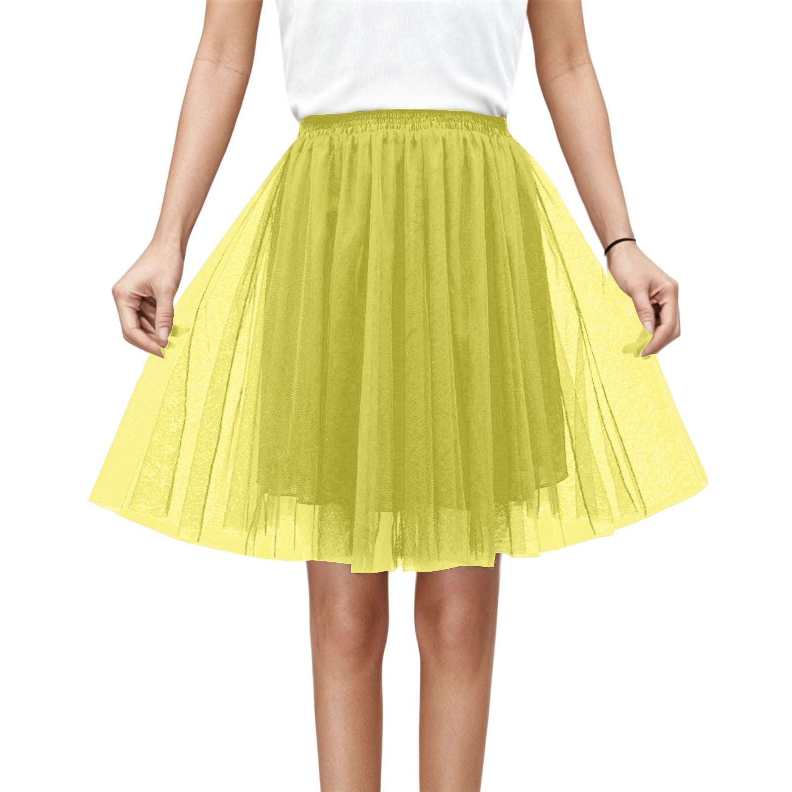Bibifish Womens Tulle Skirts Mesh Mini Pleated Puff Skirts High Waist ...