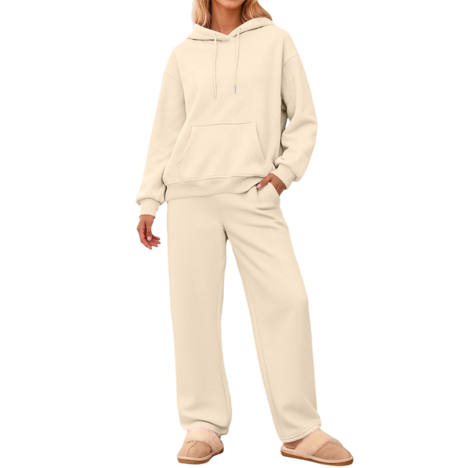 Bibifish Womens Two Piece Sets Oversized Soft Drop Shoulder Long Sleeve ...