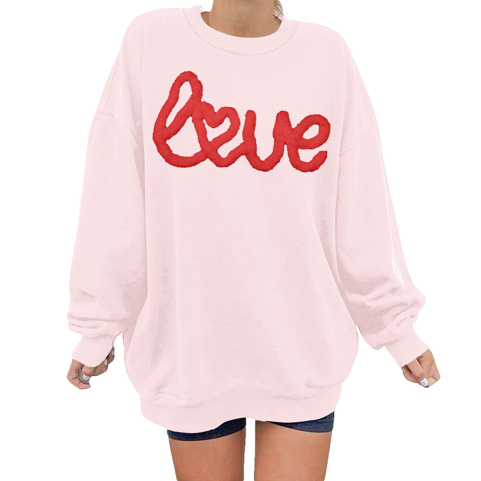 Bibifish Womens Valentines Sweatshirts Oversized Love Graphic Print ...