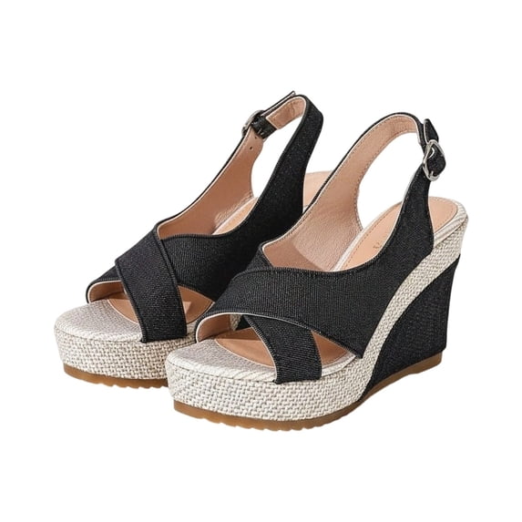 Bibifish Womens Wedge Sandals Boho Flexible Light Open Toe Dual Hook ...