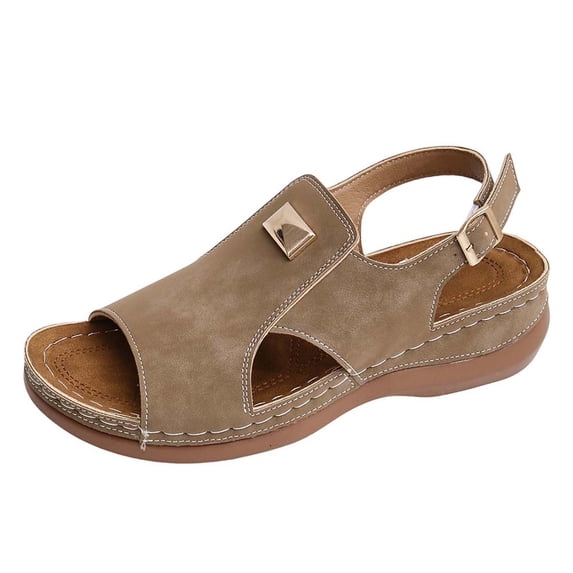 Bibifish Womens Wedge Sandals Casual Soft Flexible Open Toe Dual Hook ...