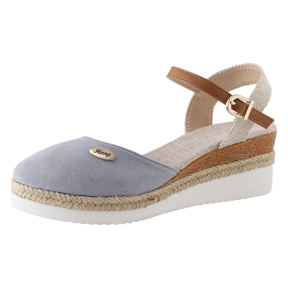 Bibifish Womens Wedge Sandals Elegant Stable Secure Closed Toe Ankle ...