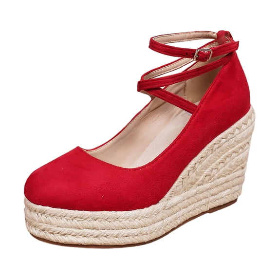 Bibifish Womens Wedge Sandals High Ankle Multi Strap Rhinestone Trim ...