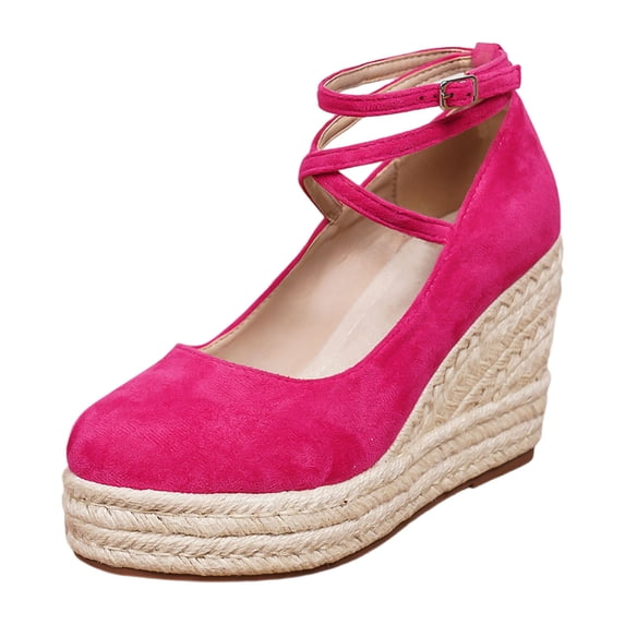 Bibifish Womens Wedge Sandals High Ankle Multi Strap Rhinestone Trim ...