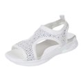 Bibifish Womens Wedge Sandals Lightweight Open Toe Slingback Knit ...