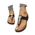 Bibifish Womens Wedge Sandals Minimalist Light Stable Metal Accent Slip ...