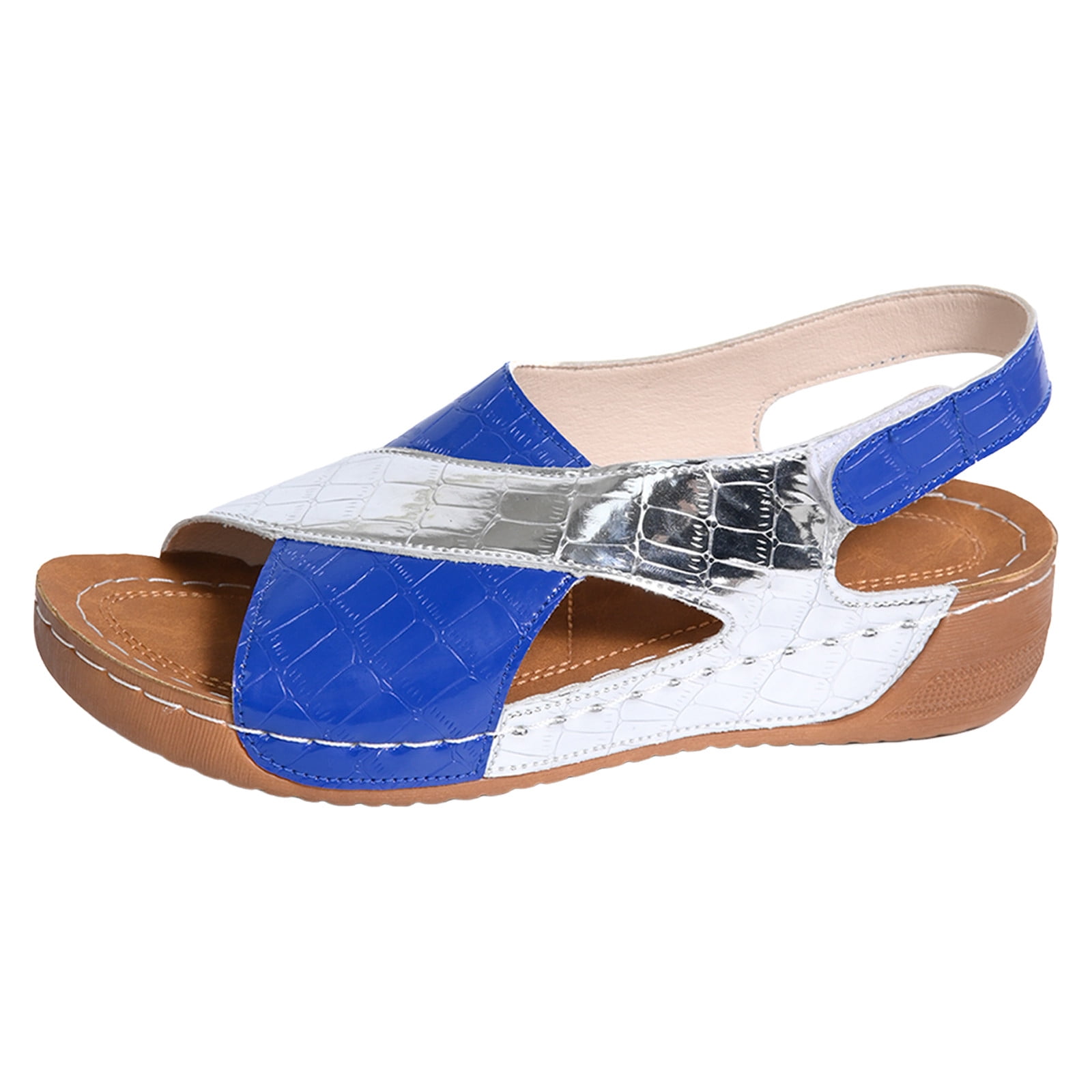 Bibifish Womens Wedge Sandals Trendy Laid-Back Lightweight Open Toe ...