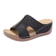 Bibifish Womens Wedge Slide Bohemian Hollow Carved Cutout Ladies ...