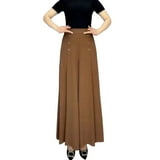 Bibifish Womens Wide Leg Dress Pants Button Closure Full Length Pleated ...