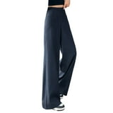 Bibifish Womens Wide Leg Pants Elastic Waist Full Length Relaxed Fit ...