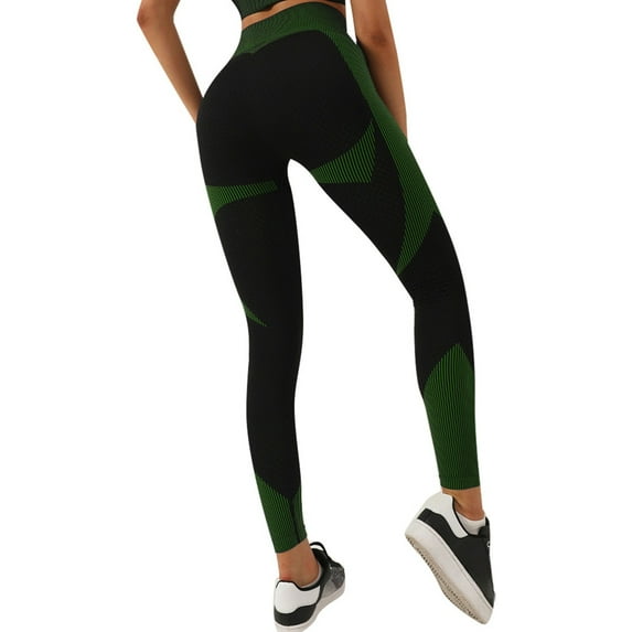 Bibifish Womens Workout Leggings Textured Booty Tights Ribbed Panel ...