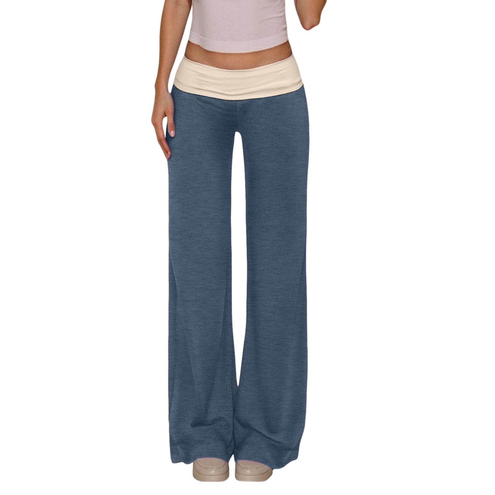 Bibifish Womens Yoga Pants Black High Waist Pink Panel Flared Leg Pants ...