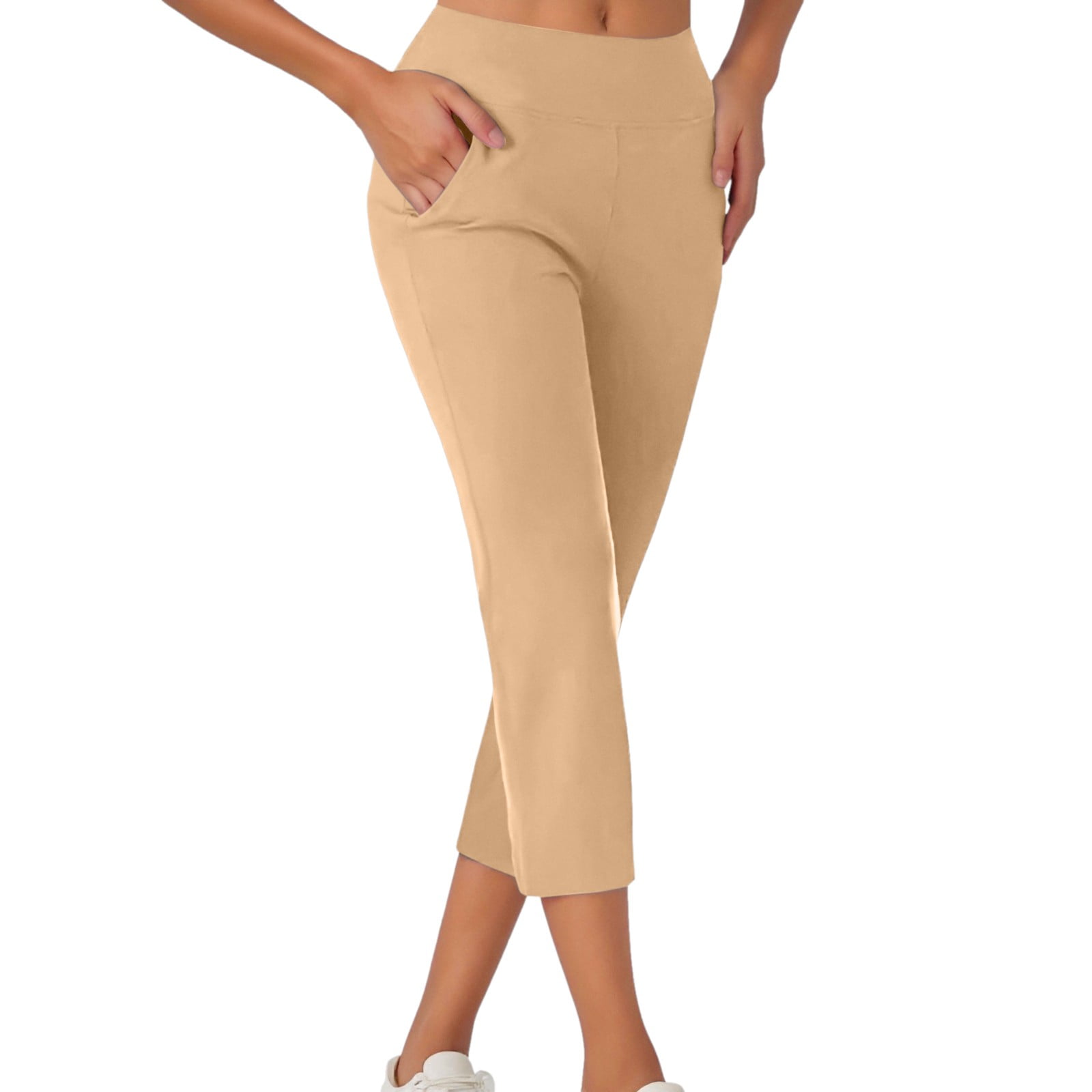 Bibifish Womens Yoga Pants Capri High-Waist Side Pockets Yoga Pants ...