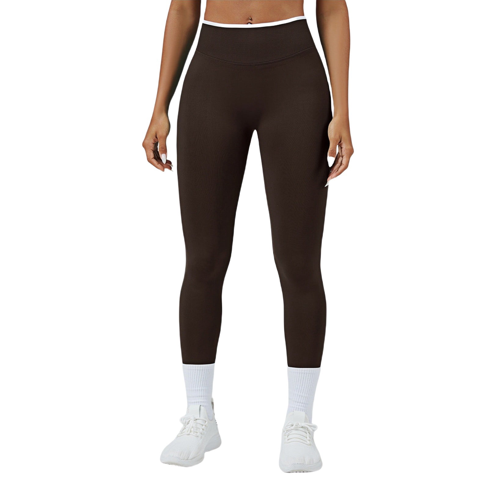 Bibifish Womens Yoga Pants Capri Ribbed Fabric High-Waist Yoga Pants ...