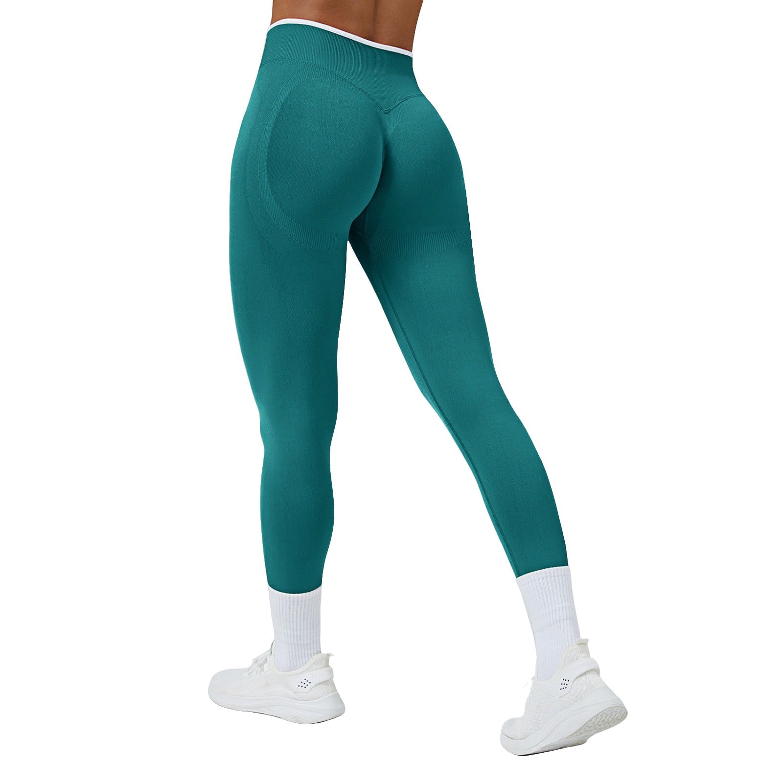 Bibifish Womens Yoga Pants Capri Ribbed Fabric High-Waist Yoga Pants ...
