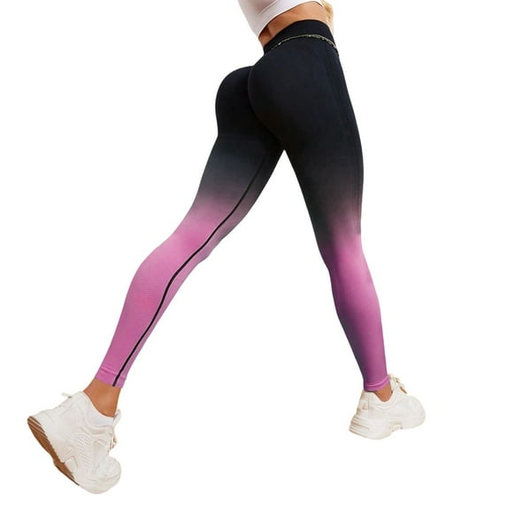 Bibifish Womens Yoga Pants Gradient Color Yoga Pants Textured Knit ...