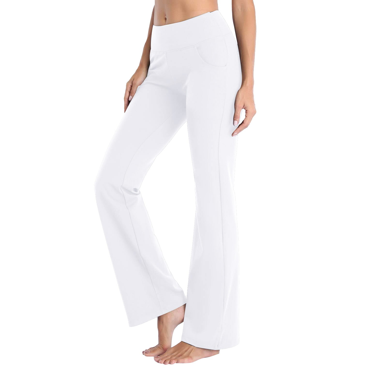 Bibifish Womens Yoga Pants Gray Flare Yoga Pants With Side Pocket Slim ...