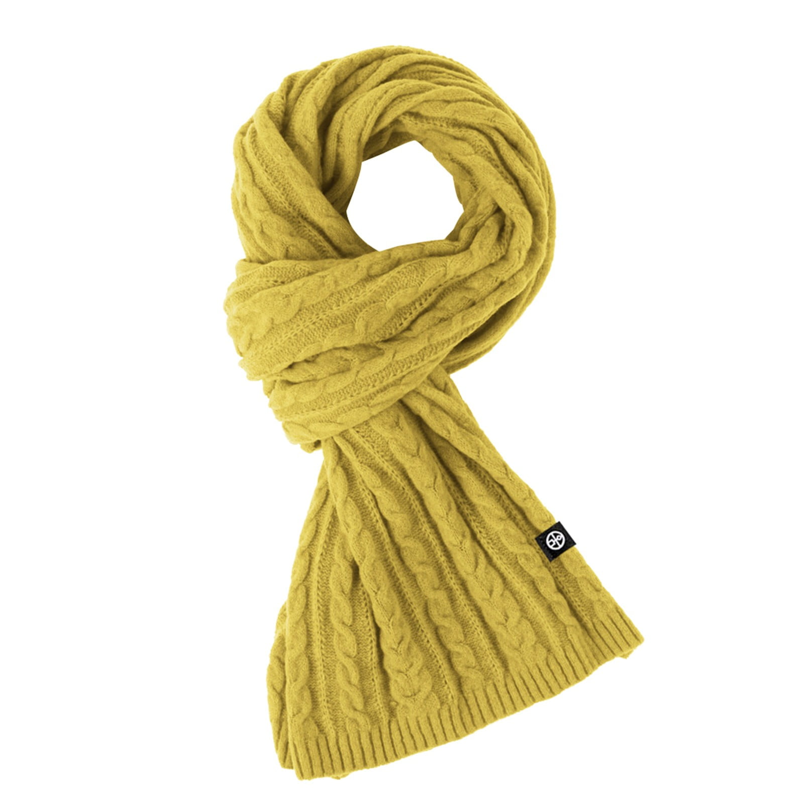 Bibifish Womens solid color Cable Knit Scarf Warm Soft Autumn Winter ...