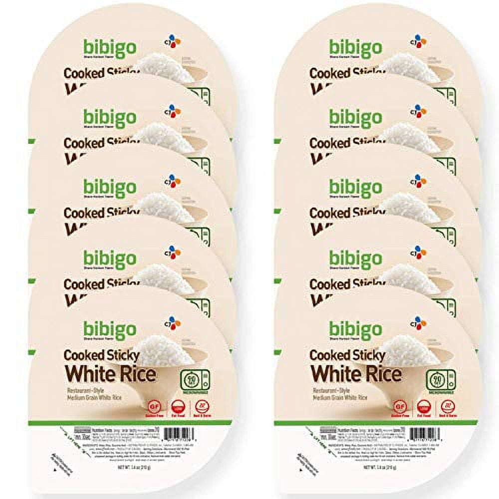 Bibigo Cooked Sticky White Rice, 7.4oz Bowls, Gluten-Free, Instant ...