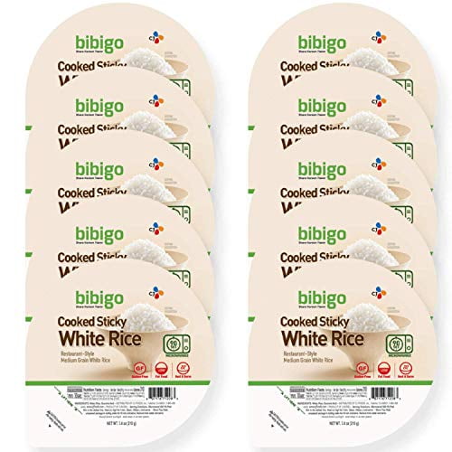 Bibigo Restaurant-Style Cooked Sticky White Rice, 7.4-ounce Bowls (Pack ...