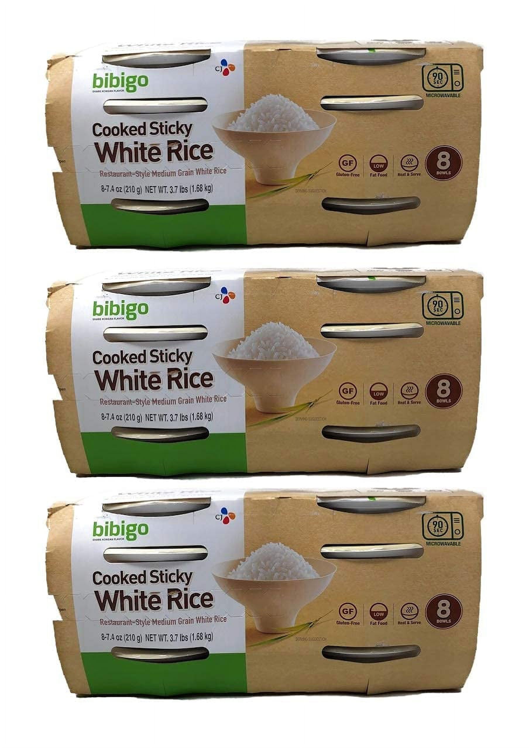 Bibigo Restaurant Style Gluten Free Cooked Sticky White Rice Bulk Pack ...