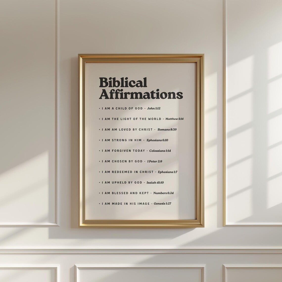 Bible Affirmations Poster, Christian Wall Art, Bible Verse Print ...