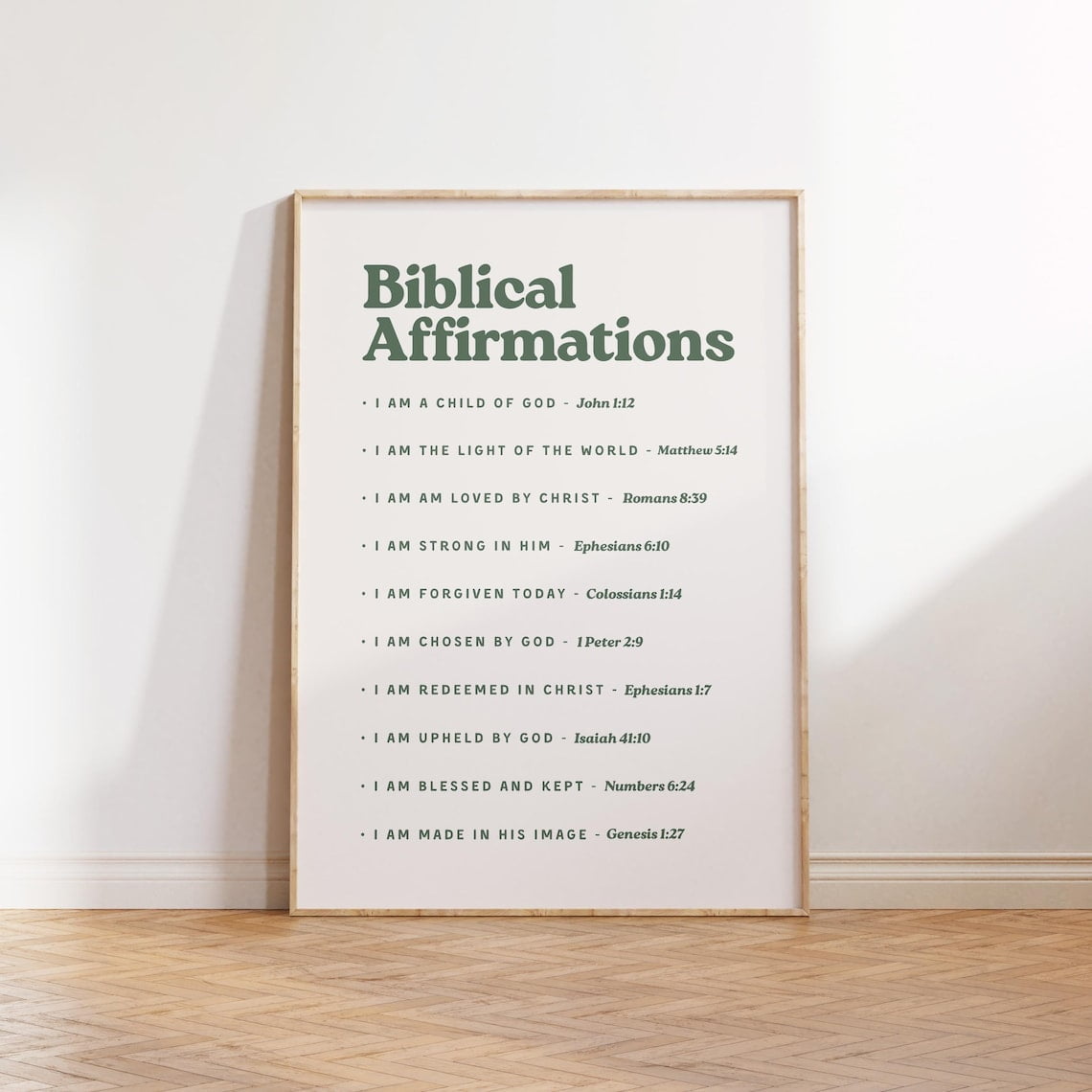 Bible Affirmations Poster, Christian Wall Art, Bible Verse Print ...