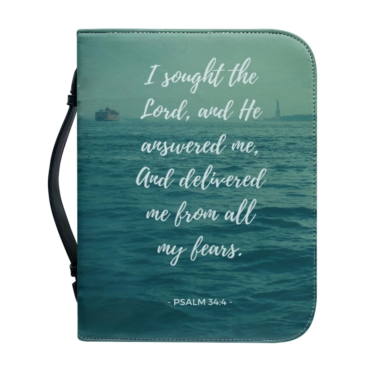 Bible Bag PU Leather Bible Cover Case for Women Zippered Handle ...