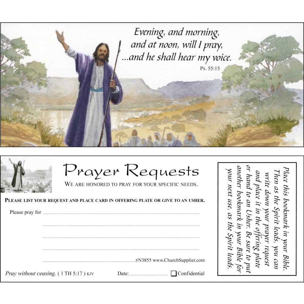 Bible Bookmarks and Prayer Request Cards for Churches - Pkg of 100 ...