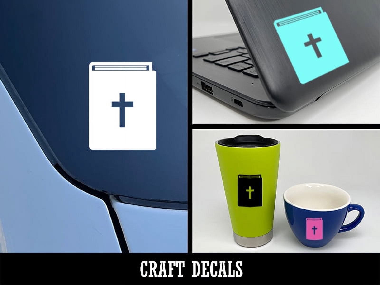 Bible Christian Cross Icon Craft Vinyl Indoor Outdoor Decal Sticker ...