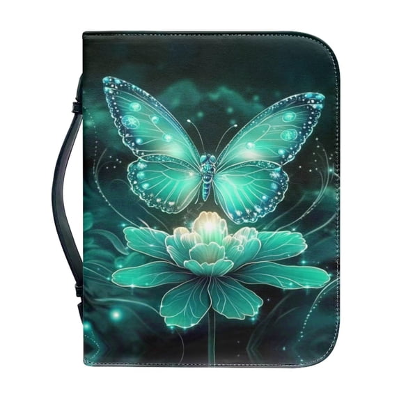 Bible Cover Book Protector with Handle and Zipper Pockets for Religious ...