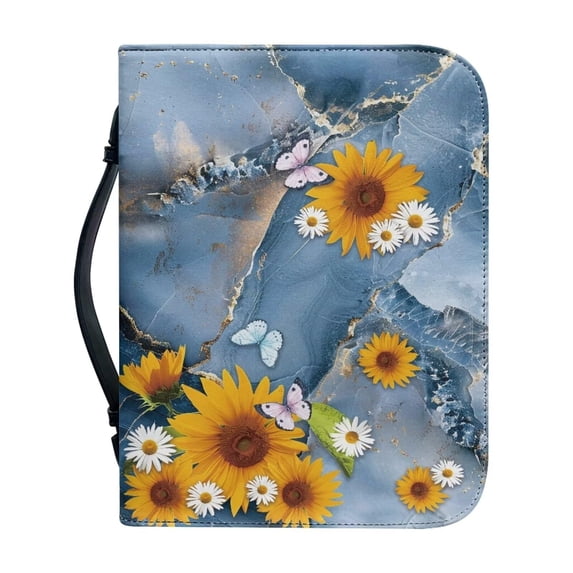 Bible Cover Book Protector with Handle and Zipper Pockets for Religious ...