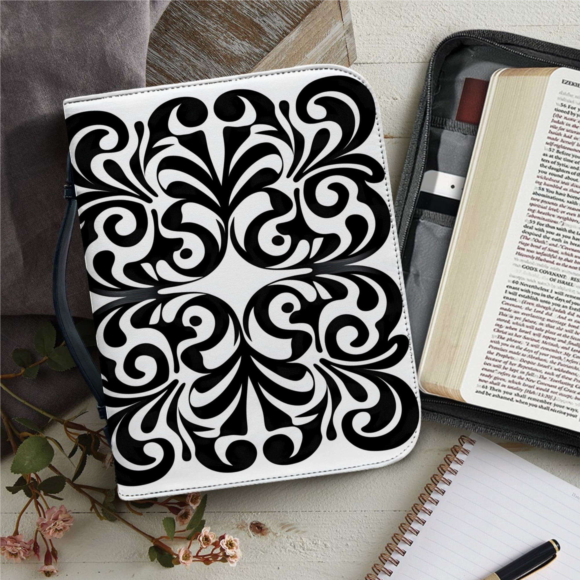 Bible Cover Case Women's Bible Storage Bag Pu Leather Zippered Handbag ...
