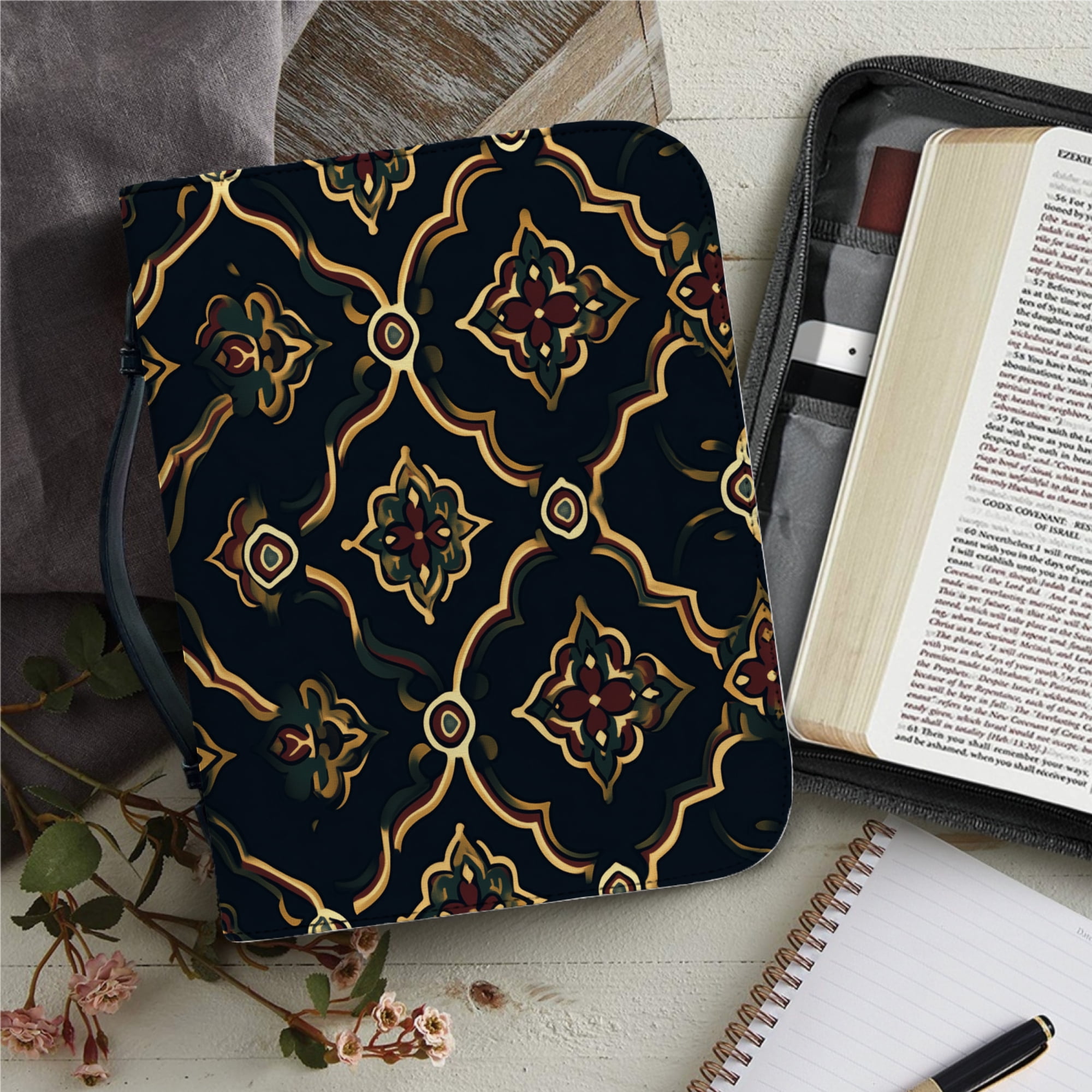 Bible Cover Case Women's Bible Storage Bag Pu Leather Zippered Handbag ...