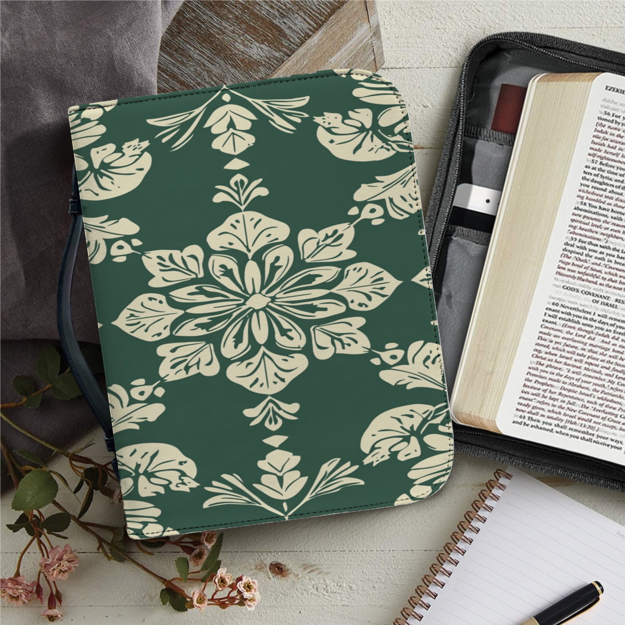 Bible Cover Case Women's Bible Storage Bag Pu Leather Zippered Handbag ...