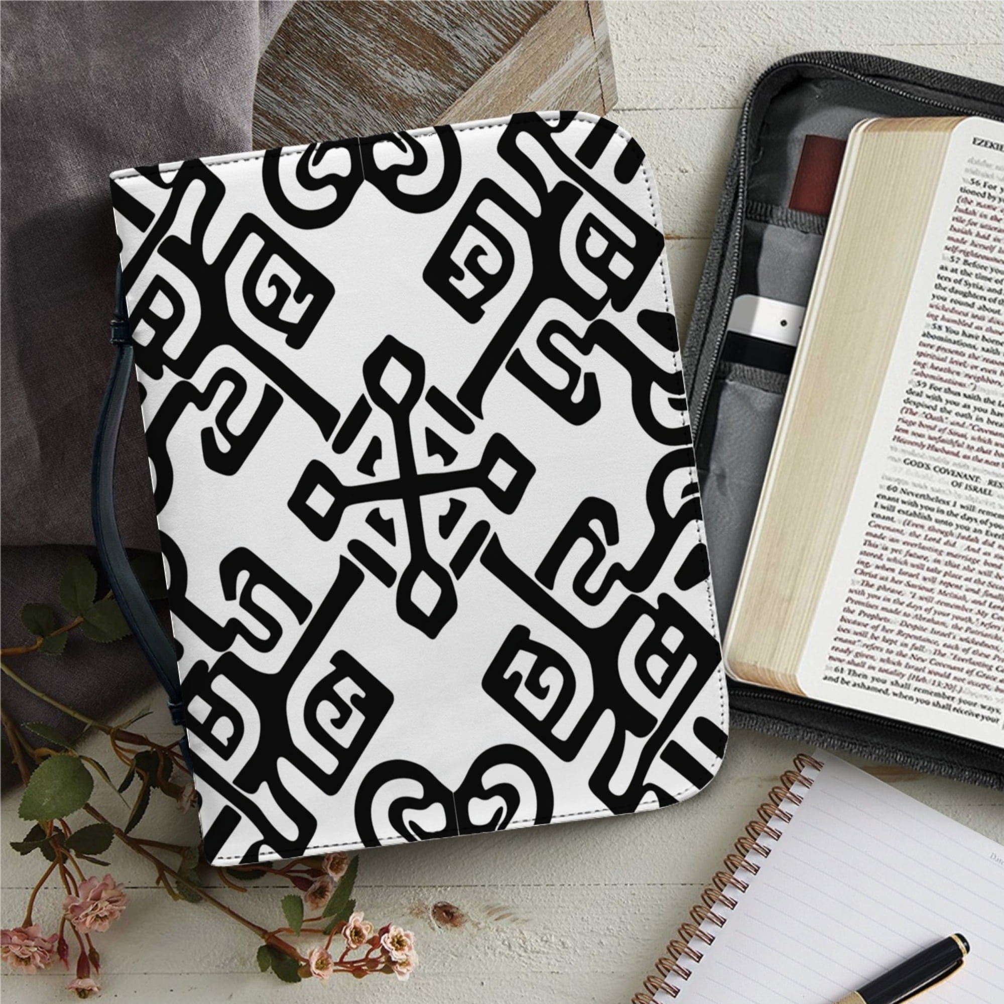 Bible Cover Case Women's Bible Storage Bag Pu Leather Zippered Handbag ...